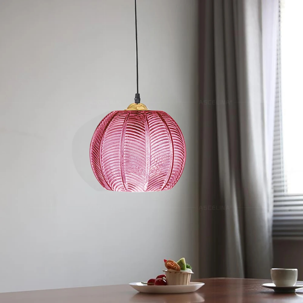 Lampe champignon violette suspendue au design moderne en verre ...
